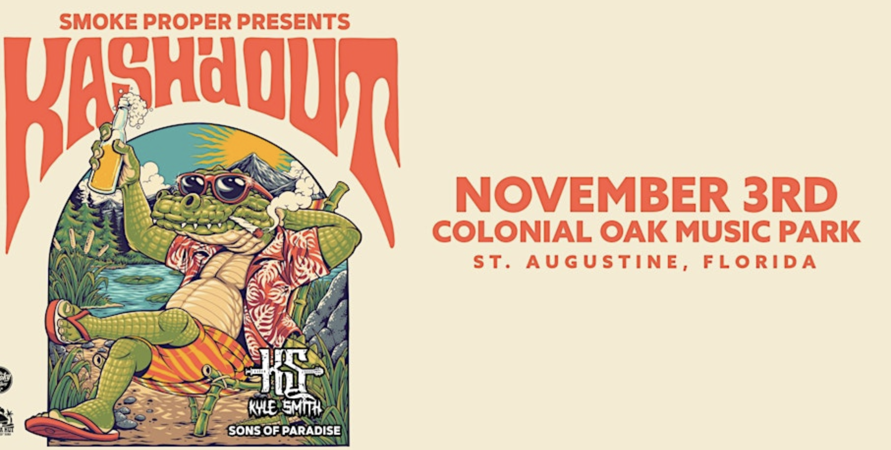 Kash’d Out (TICKETED) – November 3 – The Colonial Oak Music Park